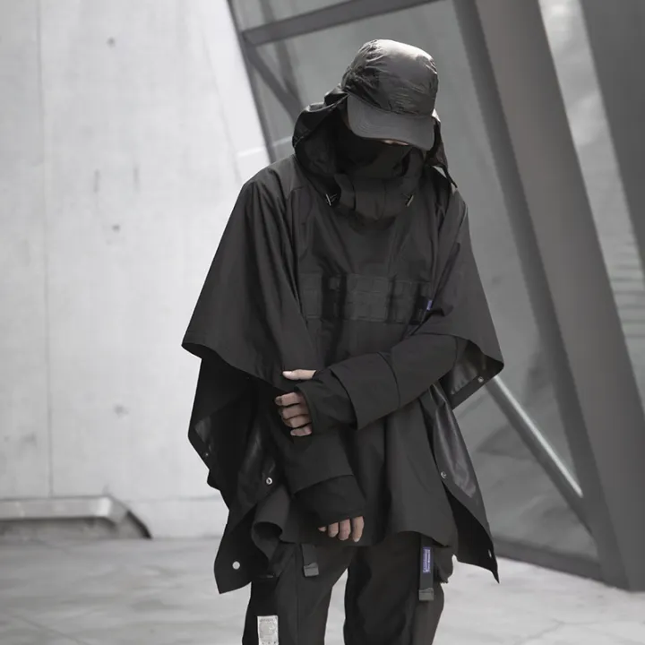 WHYWORKS 19AW cyberpunk ninja style black coats dark wear waterproof ...