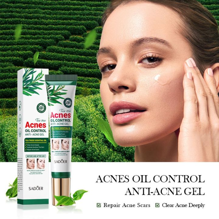 SADOER Tea Tree Acne Oil Control Face Gel Anti-Acne Hydrating ...