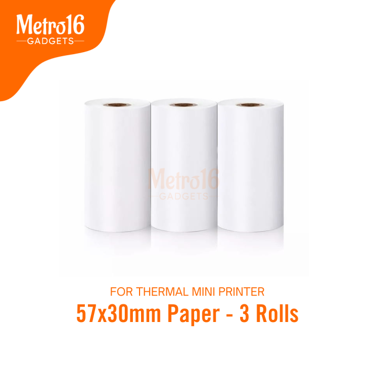 57x30mm Thermal Paper Rolls for 58mm mini thermal printers, compatible ...