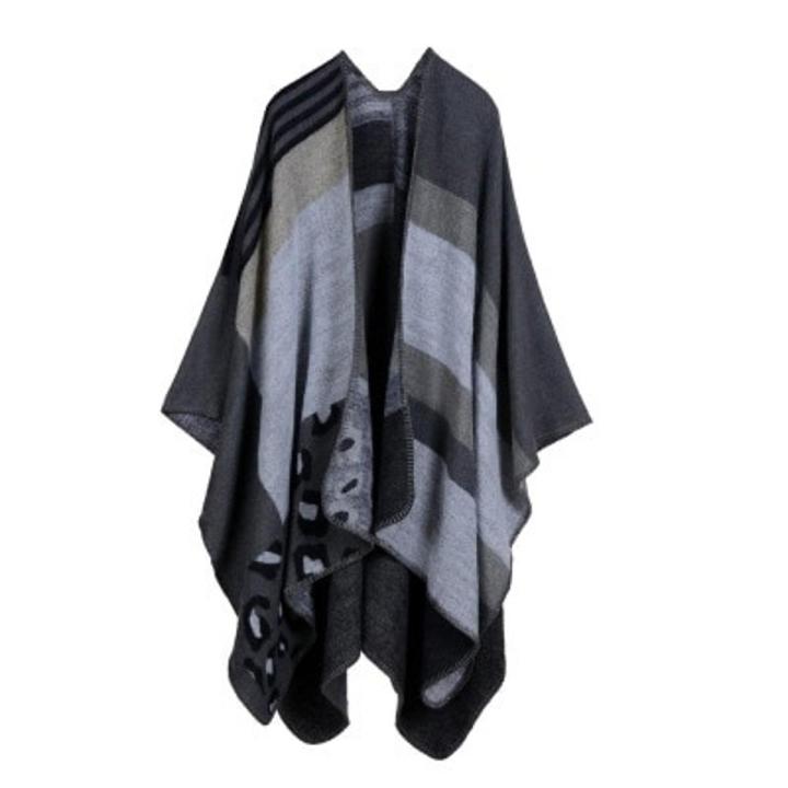 OIMG 2020 New Fashion Winter Warm Plaid Ponchos And Capes For Women Oversized Shawls Wraps ...