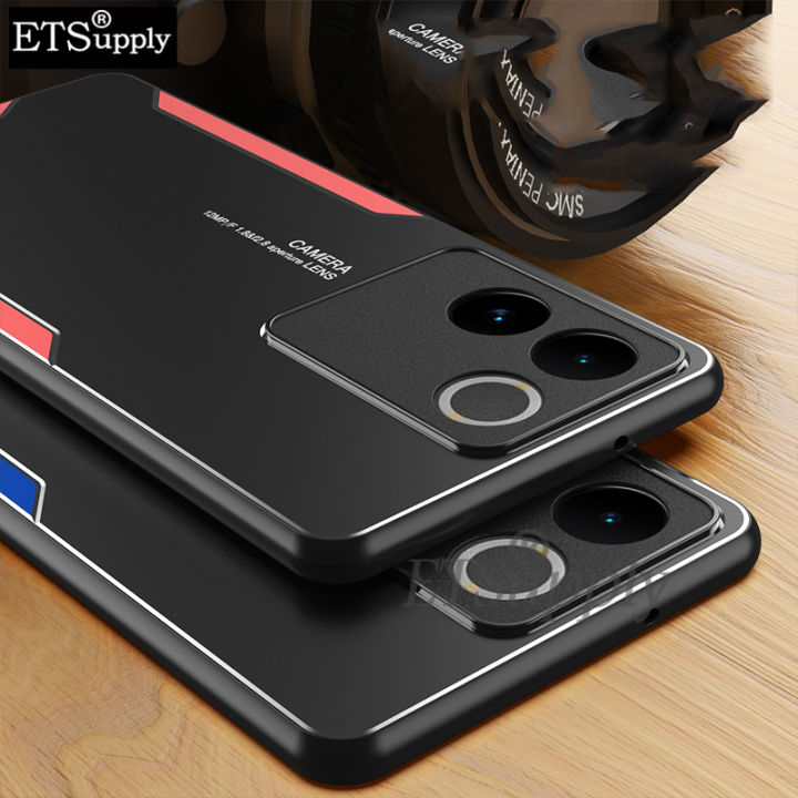 Phone case Vivo T2 Pro Aluminum Metal Matte Cover Soft Silicone Frame ...