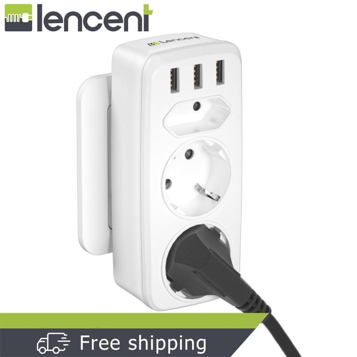 LENCENT USB Wall Charger Socket Adapter 6 in 1 Multi-Plug, Triple Multi ...