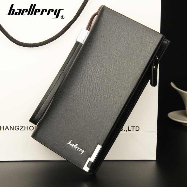 Men RFID Long Wallet With Phone Pocket Zipper Stripe High-capacity ...