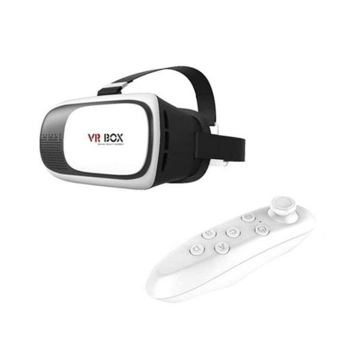 3D Glasses VR BOX With Remote Controller - Black and White | Daraz.com.bd