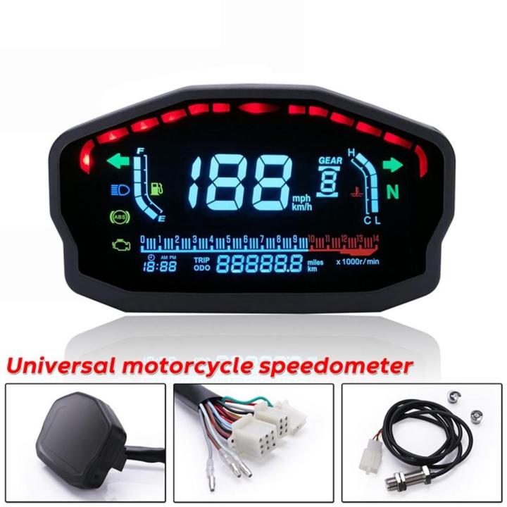 Motorcycle Universal LED LCD Speedometer Digital Backlight Odometer 1 ...
