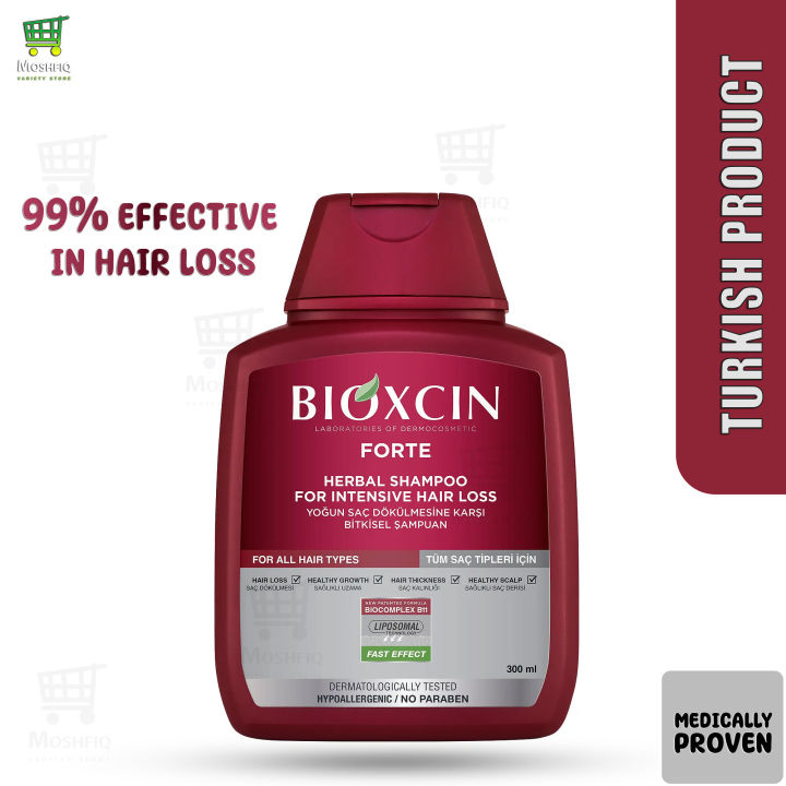 Bioxcin Forte Herbal Shampoo For Intensive Hair Loss 99%Effective For ...