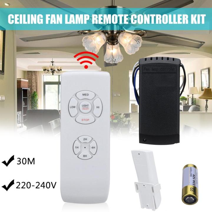 Universal Ceiling Fan Lamp Remote Controller Kit+Timing TV Audio ...