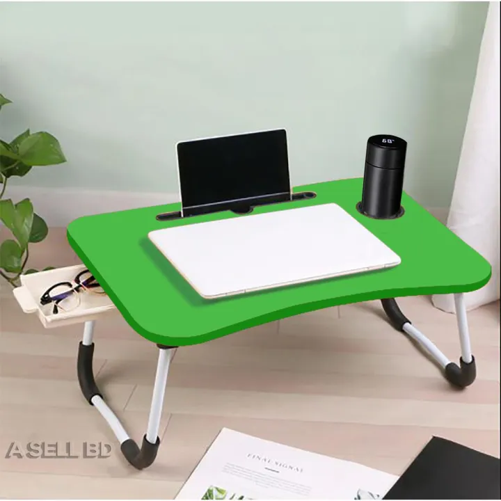 Laptop Desk Foldable Bed Table Portable Multi-Function Laptop Bed Tray Table with Storage Drawer ...