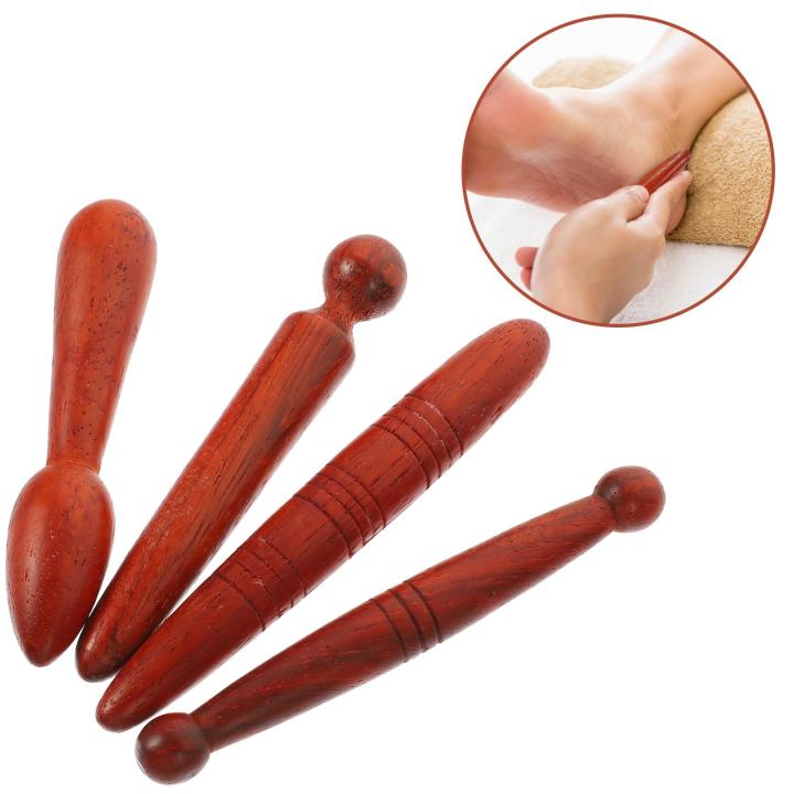4 Pcs Acupuncture Stick Massage Wand Feet Pen Tool Wood Massager Roller Wooden Foot | Daraz.com.bd