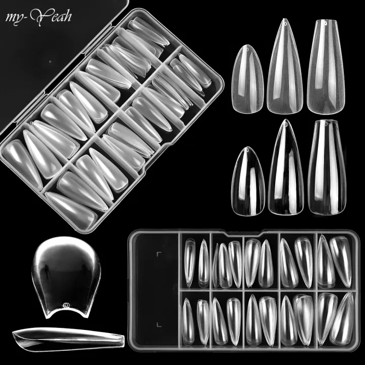 【The Edge of Beauty】Myyeah 100 or Clear Matte Flase Nails Full ...