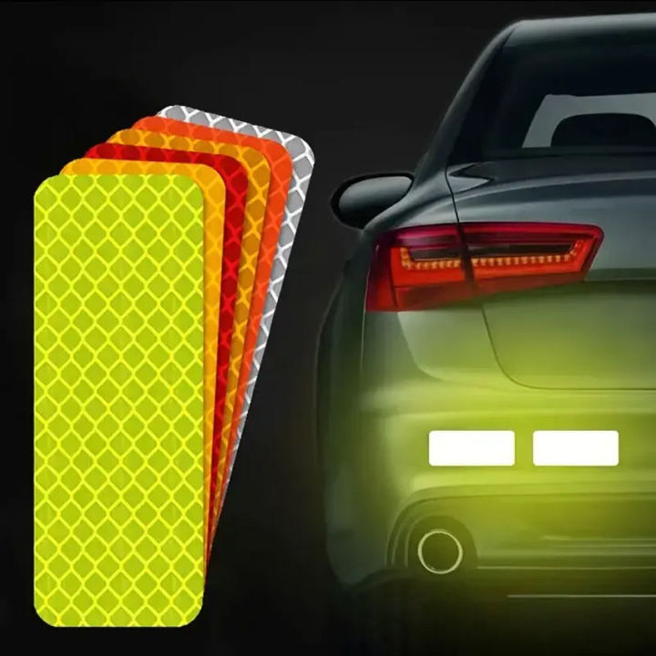 10Pcs Car Bumper Reflective Stickers Warning Strip Universal Waterproof ...