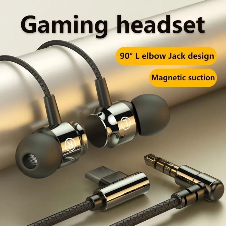 Falcon L Jack Magnetic Suction Wired Gaming Headset HiFi Bass Stereo 3 ...