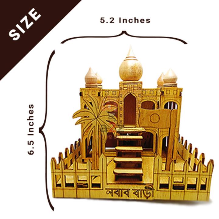 Wooden Nabab Bari Showpiece with Lighting | Daraz.com.bd