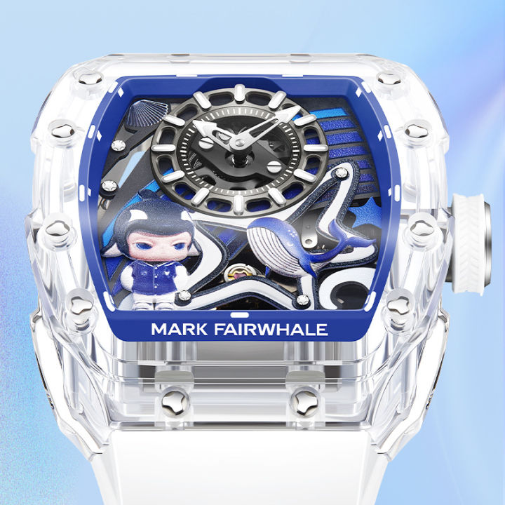 Fairwhale Brand Watch Men's Cool and Unique Whale BLUE Hollow ...