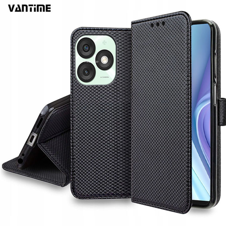 Vantime for itel A50 4G PU Leather Wallet Case Cards Holder Flip Cover ...