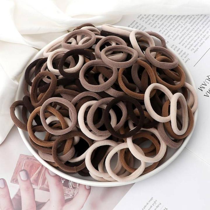 20 pcs Brown Dark Color Hair Band Ties, Cute Elastic Basic Hair Ban ...