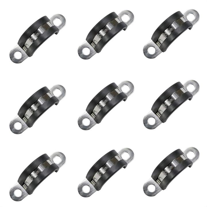 20 Pcs 25mm Rubber Pipe Strap 304 Stainless Steel Rubber Cushioned ...