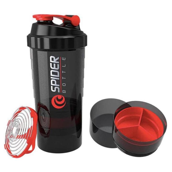 Protein Shaker & Gym Bottle 3 in 1 Stylish Package- RED | Daraz.com.bd