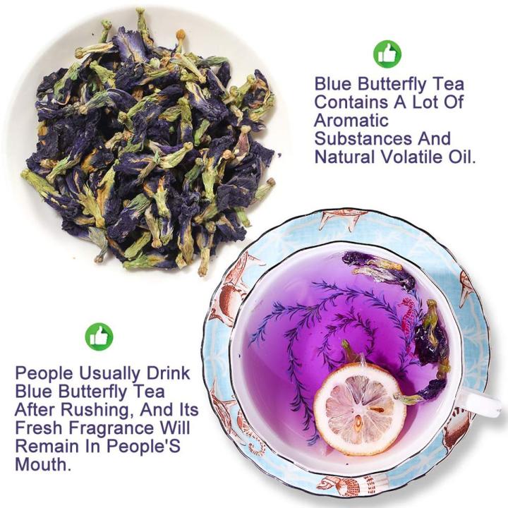 Blue Butterfly Pea Flowers Tea, (Clitoria Ternatea) Edible Flowers ...
