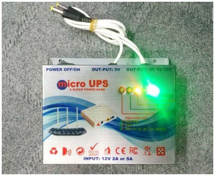 Router Backup Online Mini UPS 12v/9V/6V/5V 9000mah Powerfull Lithium ...