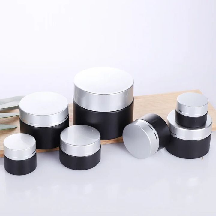 Glass Empty Jars 5g/10g/15g/20g/30g/50g Mini Pots Matte Black Cosmetic ...