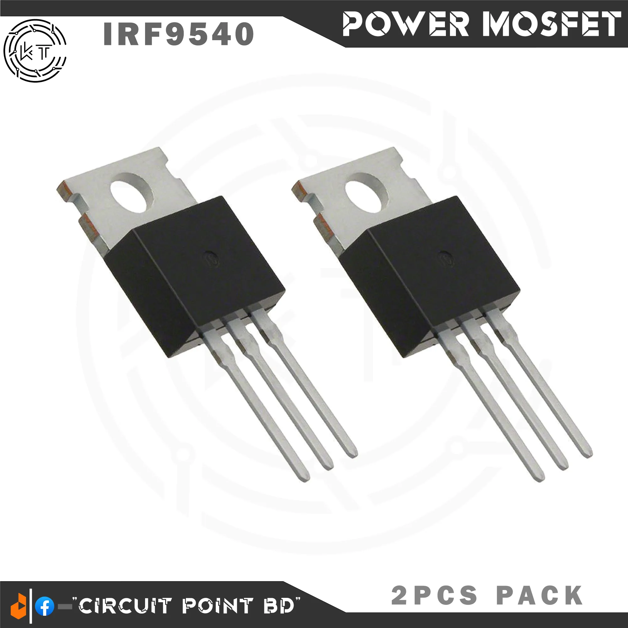 2Pcs IRF9540 9540 Power Transistor MOSFET P-Channel 76Amp 150W 100V 3 ...