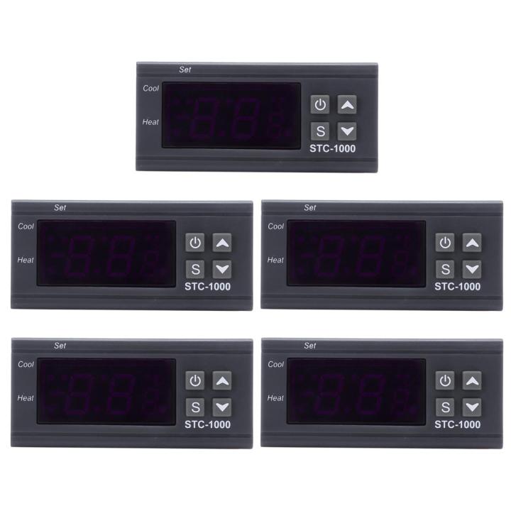 5x 220v Digital Stc 1000 Temperature Controller Thermostat Regulator Sensor Probe Bd