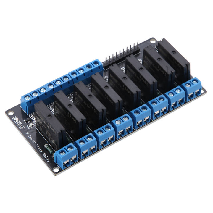 5V 8 Channel Solid State Relay Module with Fuse High Level Trigger 2A ...