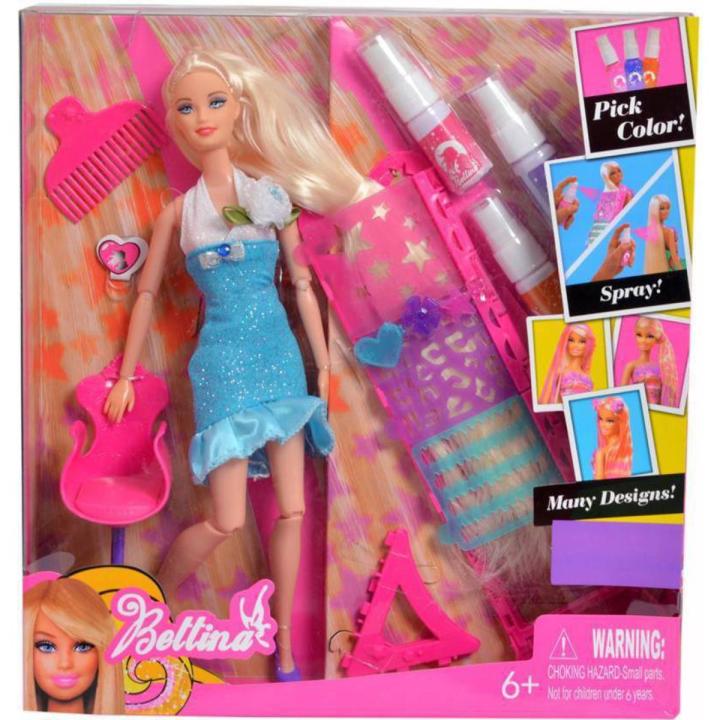 Doll with Hair Color & Design Salon Set with Accessories Toy Set for ...