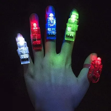 ⭐【LazTop Seller】【LED Finger Lights】4 pisce Fluorescent Ring Finger Lamp ...