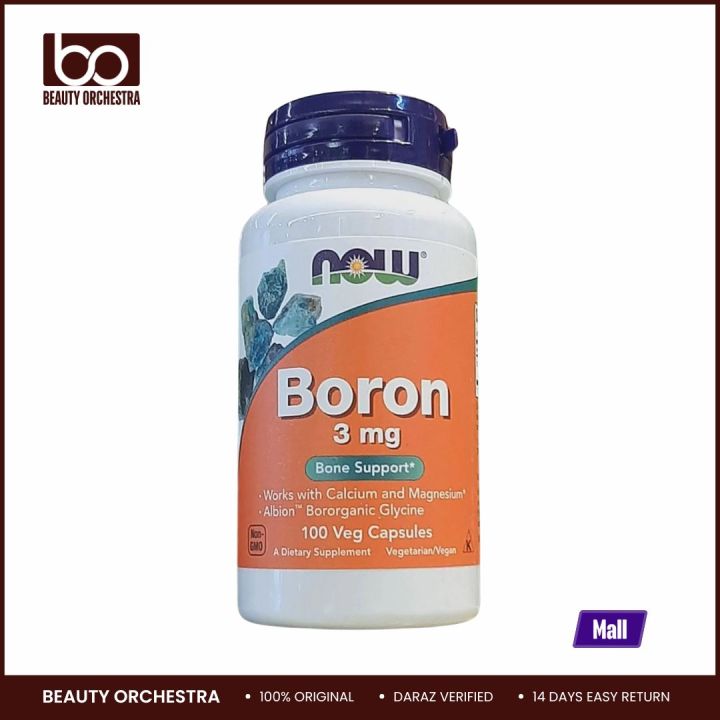 NOW Boron 3 mg - 100 Veg Capsules | Daraz.com.bd