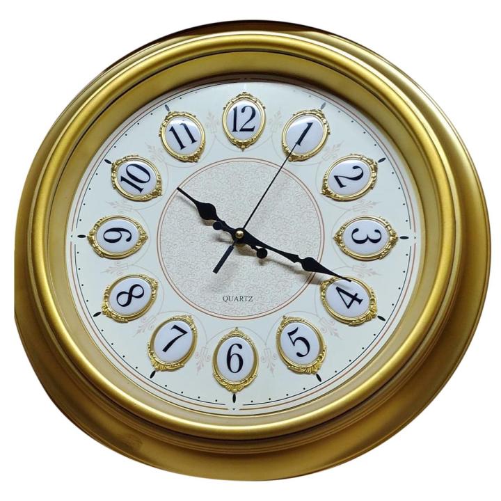 GOLD COLOR QUARTZ CLOCK - JAPANESE MOVEMENT | Daraz.com.bd