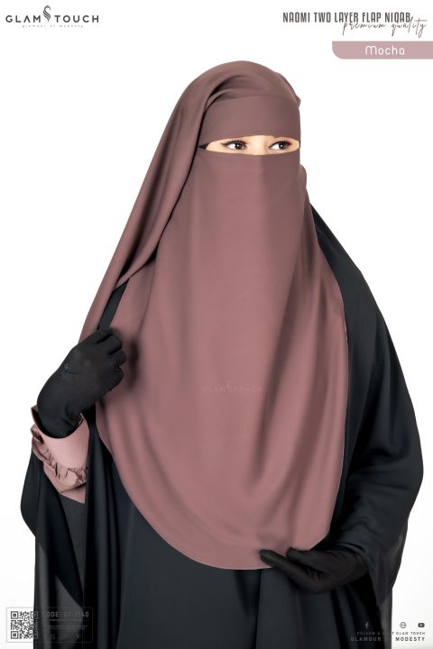 Glam Touch Premium NAOMI TWO LAYER FLAP NIQAB | Daraz.com.bd