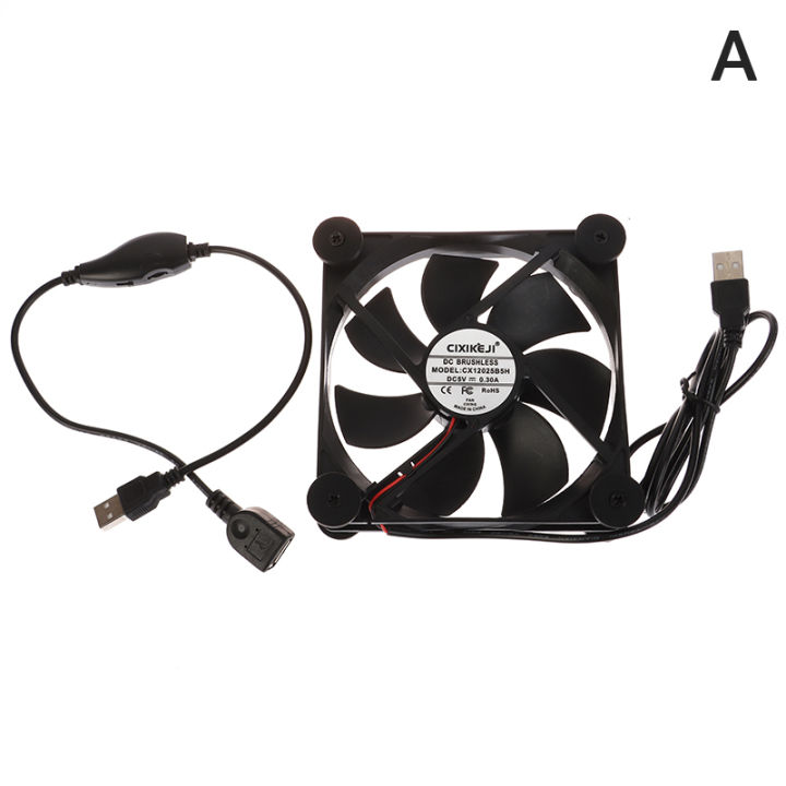 120MM 5V USB Fan Powered PC Router Fans With Stepless Speed Controller High Airflow Cooling Fan ...