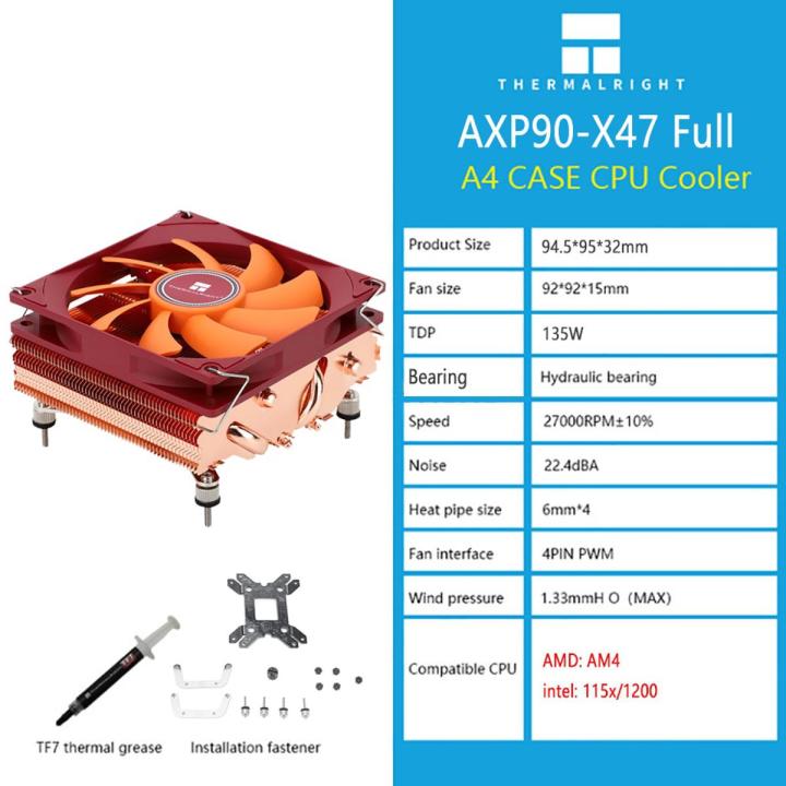 Thermalright AXP90 FULL range of ITX radiators 47mm 4 Heat low profile ...