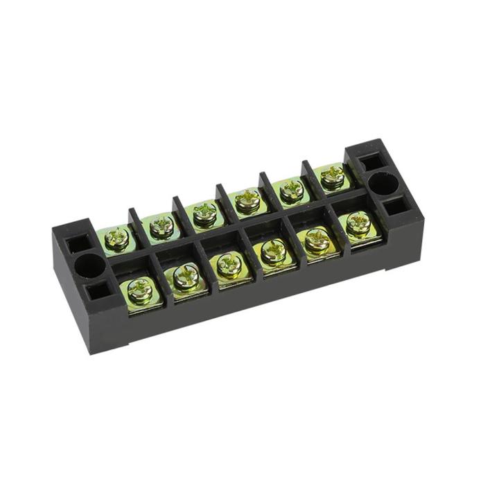 Terminal Block With Cover Connector TB-2506 600V 25A 6-Pole Double Row ...