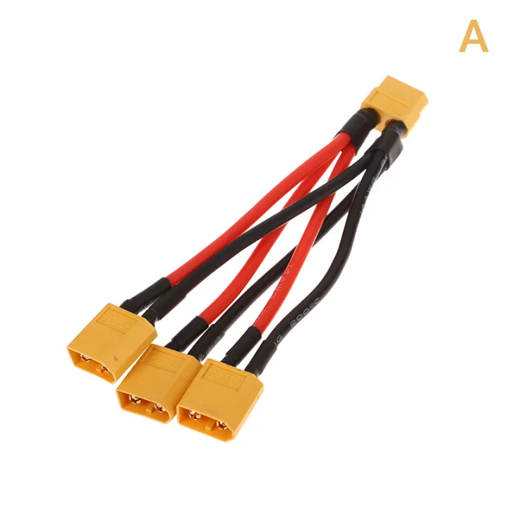 XT60 Parallel Battery Connector Male/Female Cable Dual Extension Y Splitter/3-Way 14AWG Silicone ...