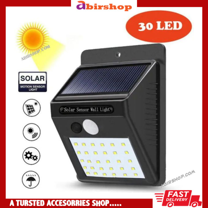 Solar Power 30 LED PIR Motion Sensor Waterproof Wall Light | Daraz.com.bd