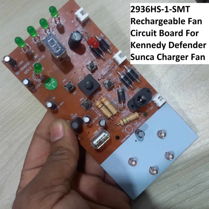 2936HS-1-SMT Rechargeable Fan Circuit Board For Kennedy Defender Sunca ...