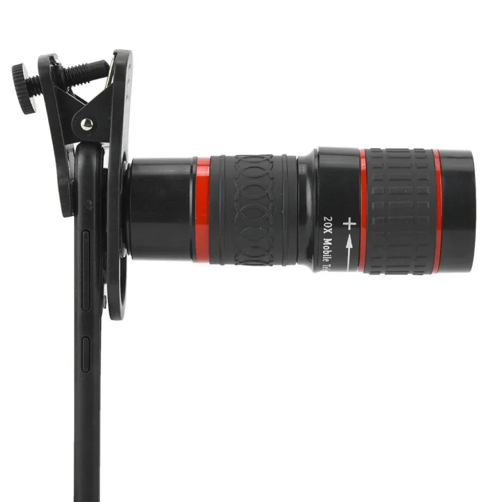 20X Long Zoom Telephoto Lens With Clip For Smart Phone Tablet Pc Black ...