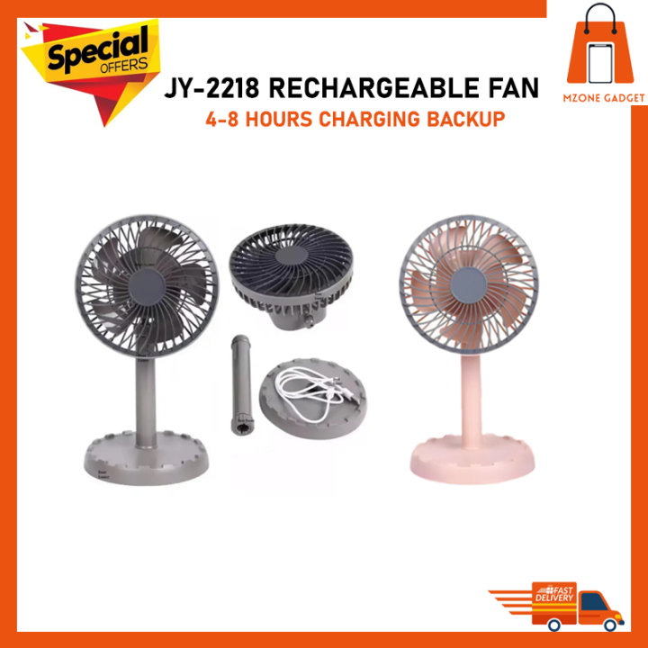 JY Super Rechargeable Fan Type C Port 3 Speed Control Fan JY-2218 ...
