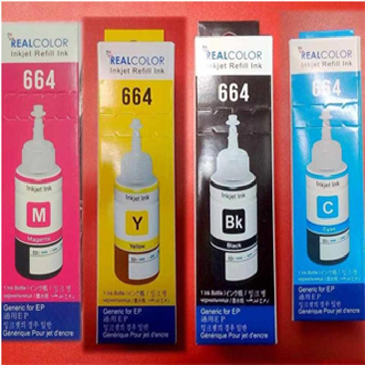 Real Color Inkjet Refill Ink 664 4 Color - 4 Pcs - High-Quality Inkjet ...