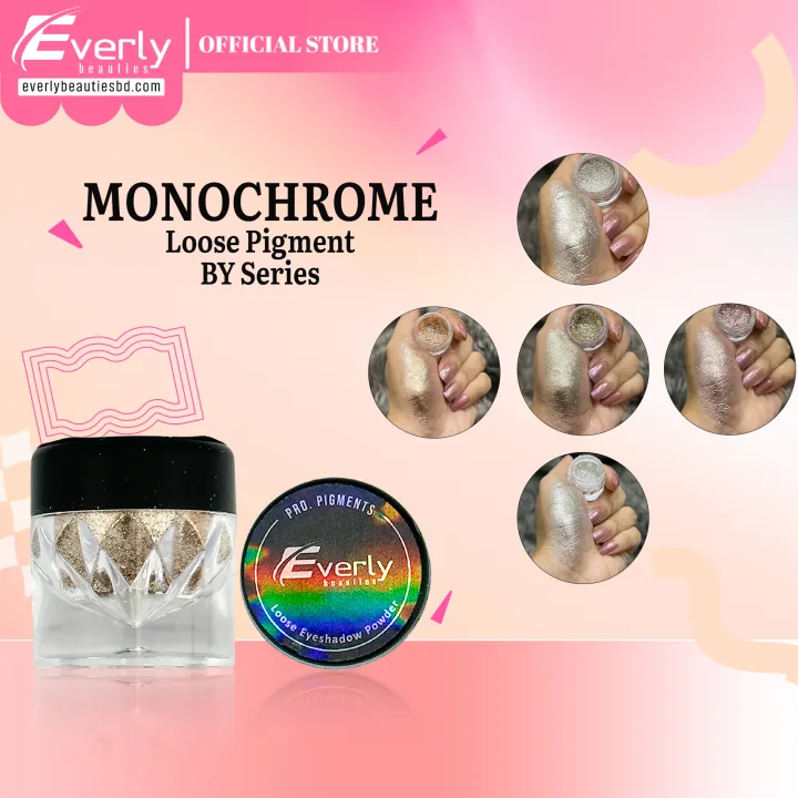 Everly Beauties Monochrome Loose Pigment Eyeshadow – BY Series | Bold Single-Tone Pigments with ...