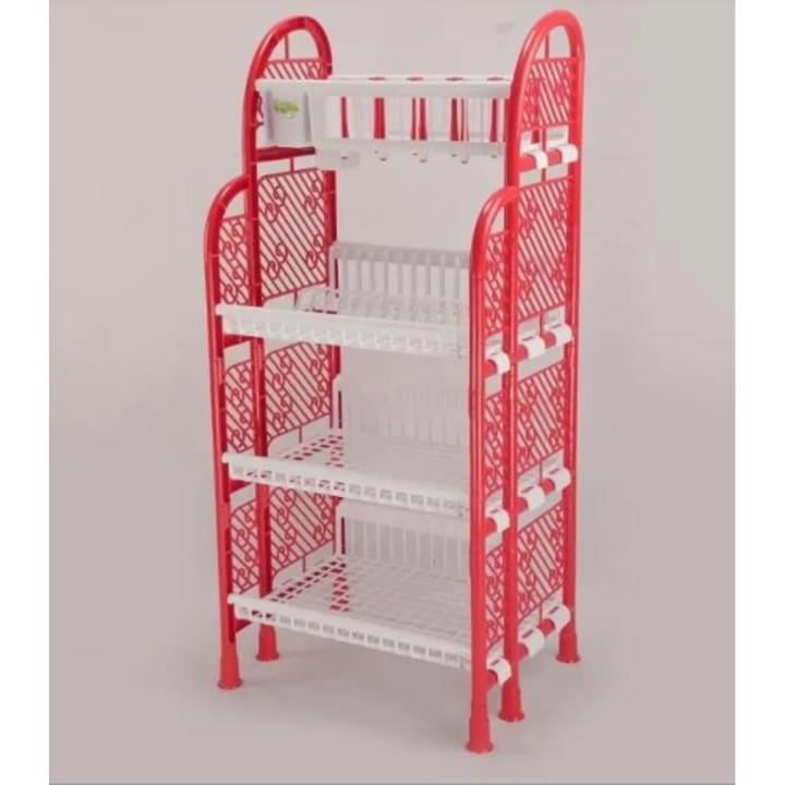 Queen Kitchen Rack 4 Step- Red & White TEL | Daraz.com.bd