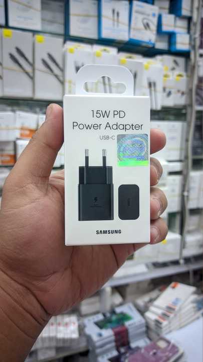 Samsung 15W Watt USB-C PD 2Pin Fast Charging Power Adapter Made in Vietnam,Black | Daraz.com.bd