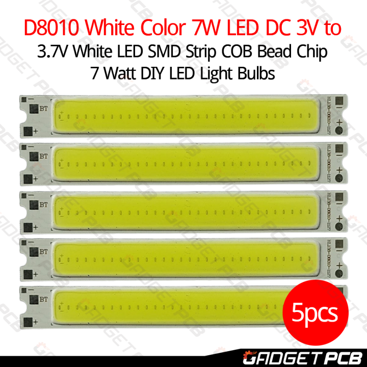 2/5/PCS D8010 White Color 7W LED DC 3V 3.7V White LED SMD COB Bead Chip ...