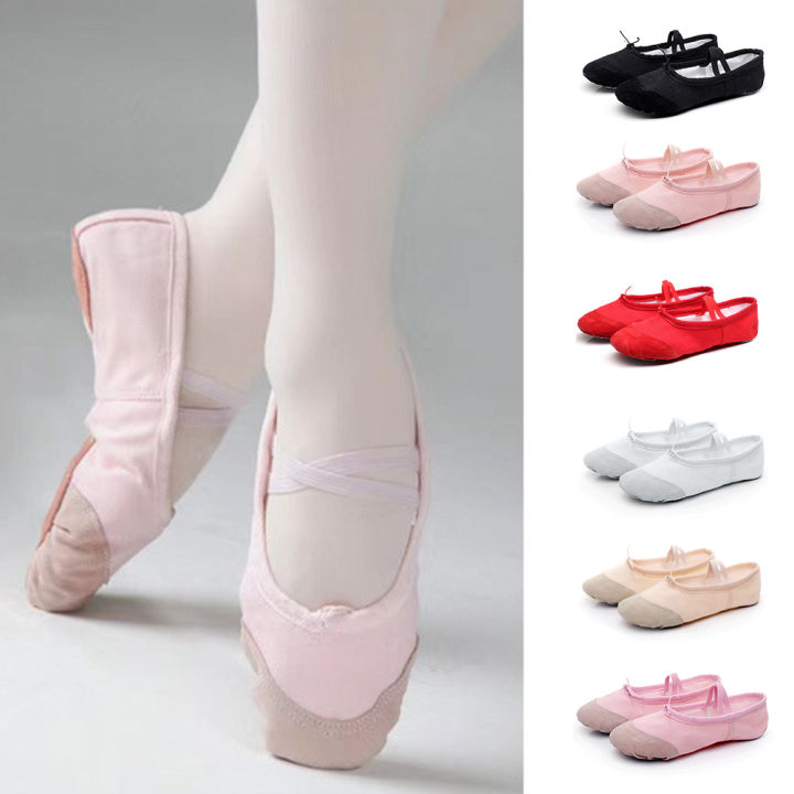 Professional Canvas Soft Sole Girls Ballet Shoes Kids Dance Slippers ...