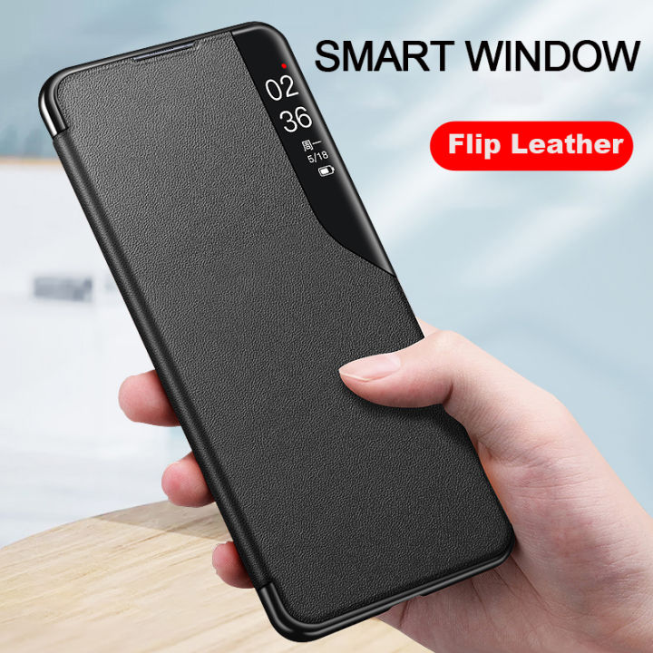 Flip Cover Smart View PU Leather Flip Case For Samsung Galaxy S24+ Luxury Flip Case Full ...