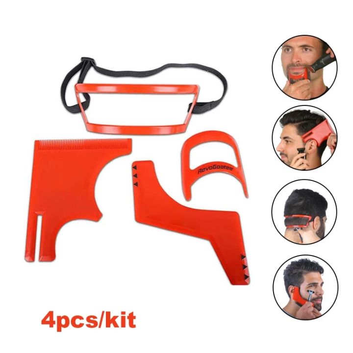 【Atoztide Store】Men Haircut Kit 4Pcs/Set Beard Hair Goatee Shaving ...