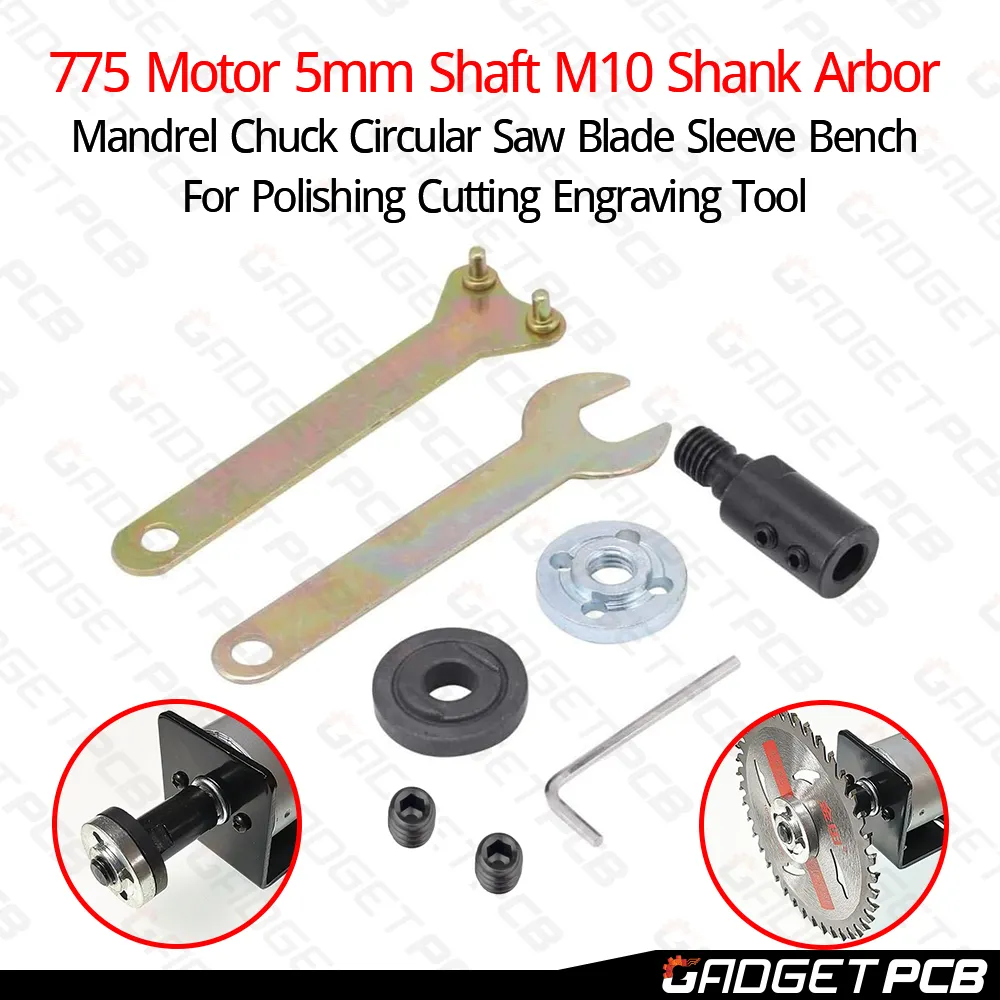 775 Motor 5mm Shaft M10 Shank ARBOR MANDREl Chuck Adapter Durable ...